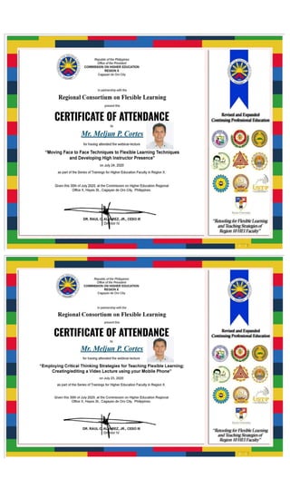 CHED - Moving Face to Face Techniques to Flexible Learning Techniques | PDF