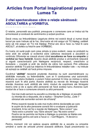 2 chei spectaculoase către o relație sănătoasă ascultarea și vorbitul | PDF