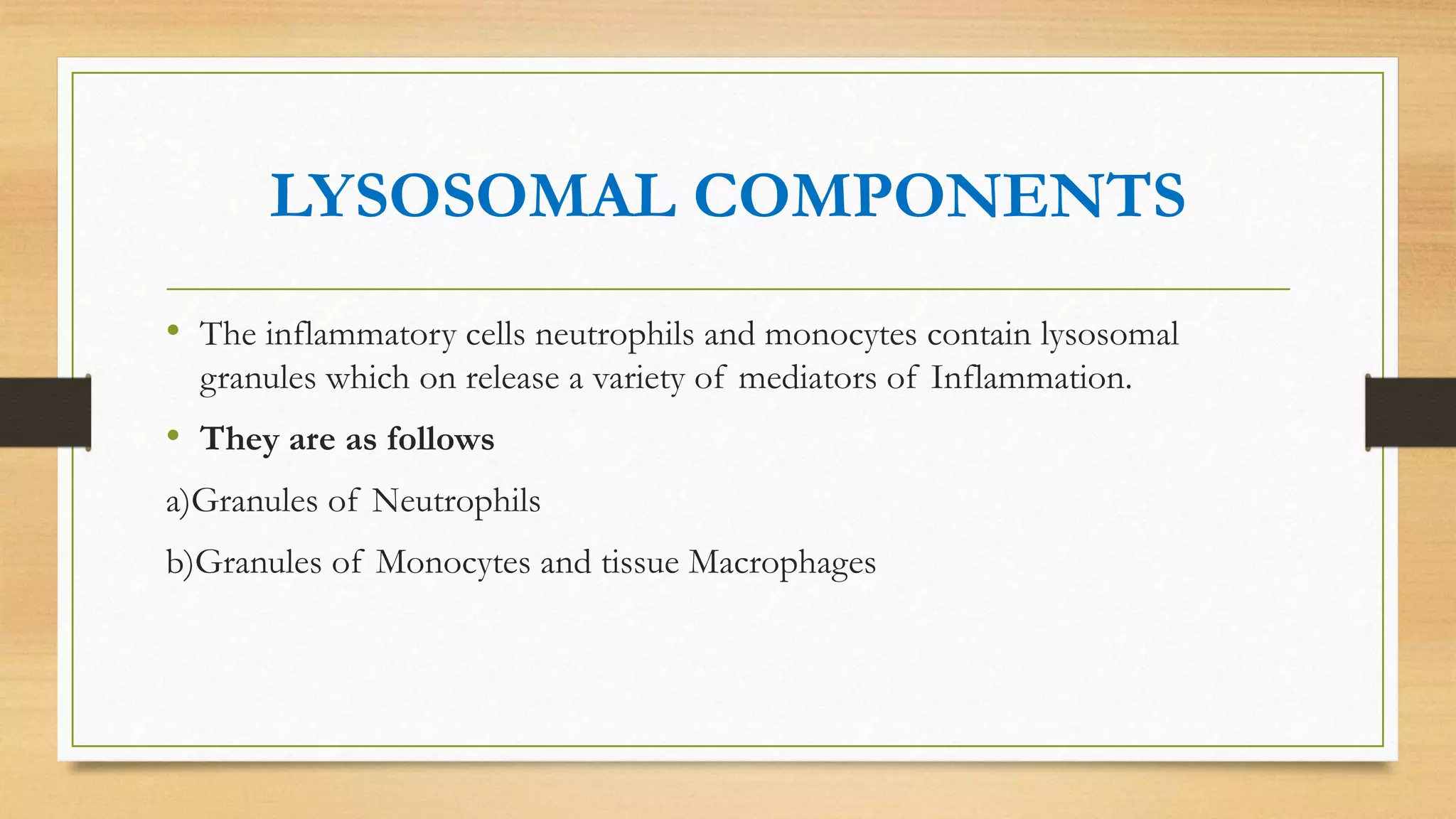 CHEMICAL MEDIATORS OF INFLAMMATION CLASS- 02 | PPTX