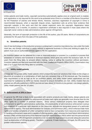 China IPR Guide for European SMEs in the Ceramics Industry | PDF