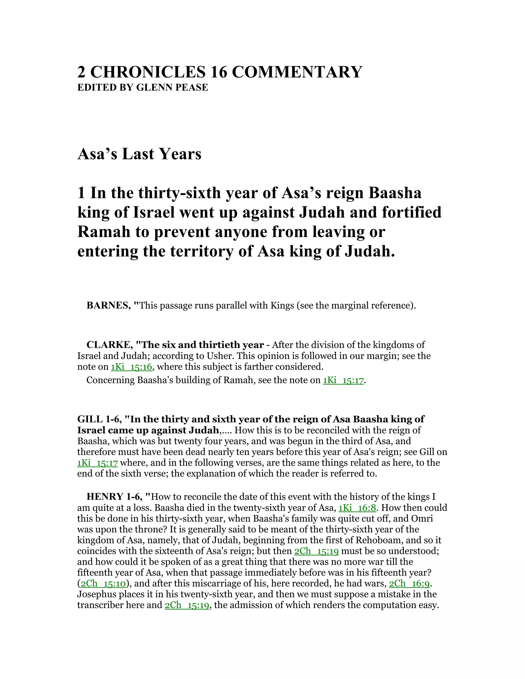 2 chronicles 16 commentary | PDF