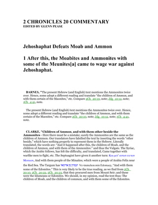 2 chronicles 20 commentary | PDF