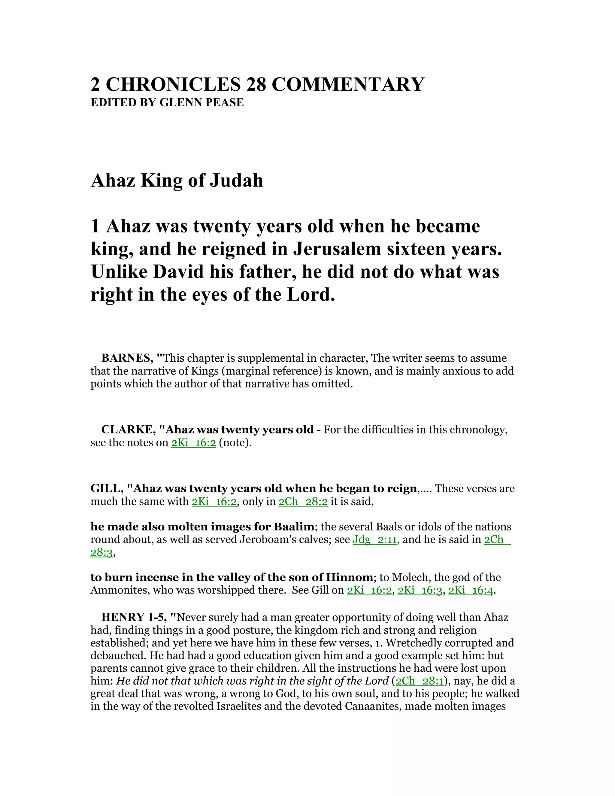 2 chronicles 28 commentary | PDF