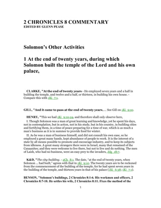 2 chronicles 8 commentary | PDF