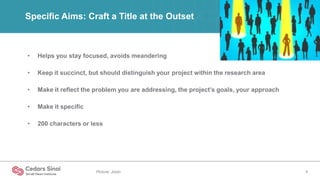 Writing the NIH K Award – Research Plan | PPTX