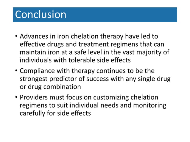 Iron Chelation Therapy | PPTX | Blood Disorders | Diseases and Conditions