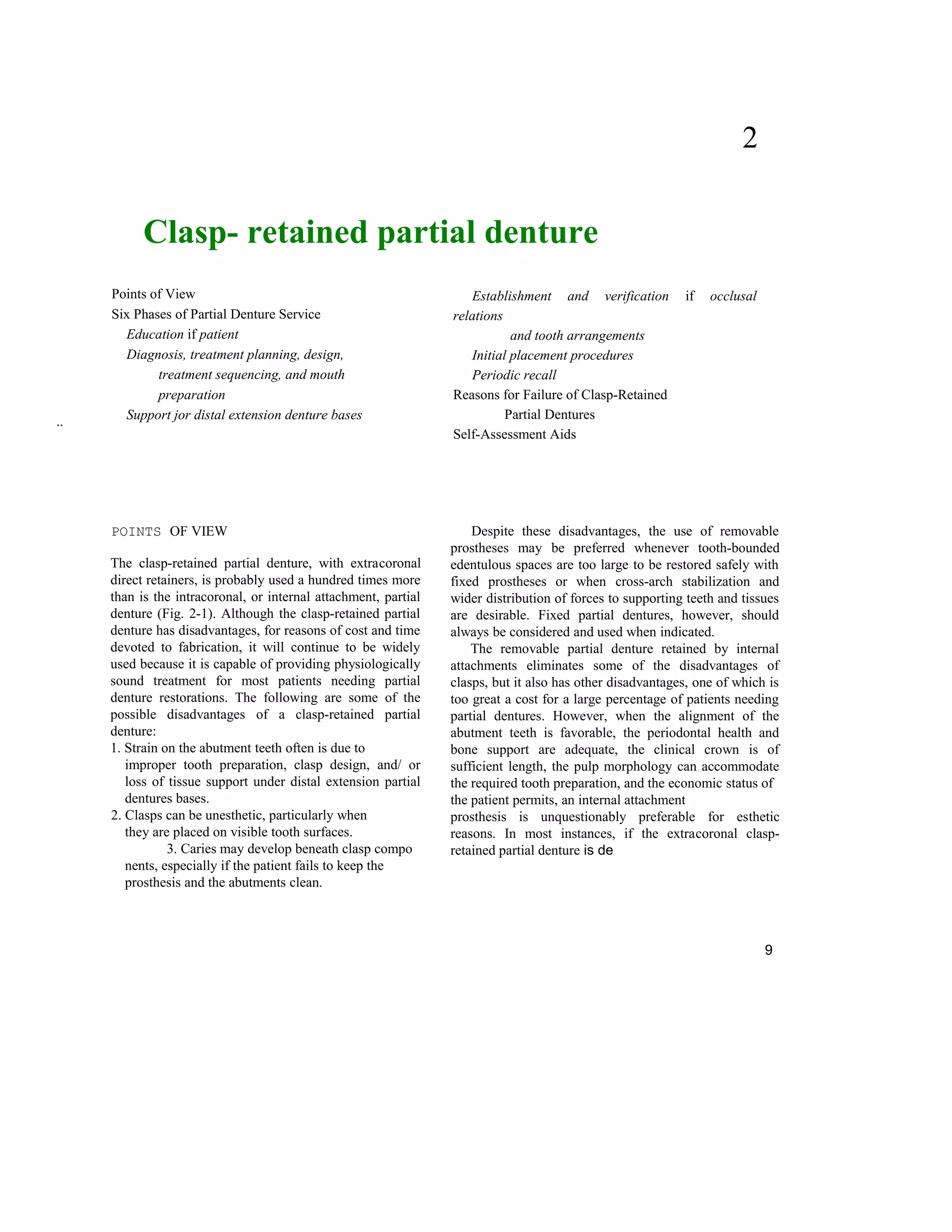 2 clasp retained partial denture | DOC