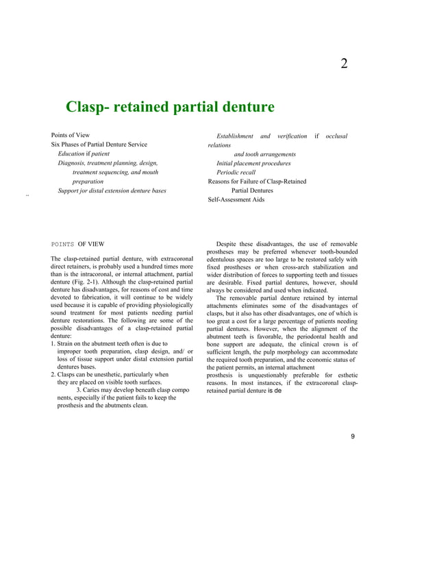2 clasp retained partial denture | DOC