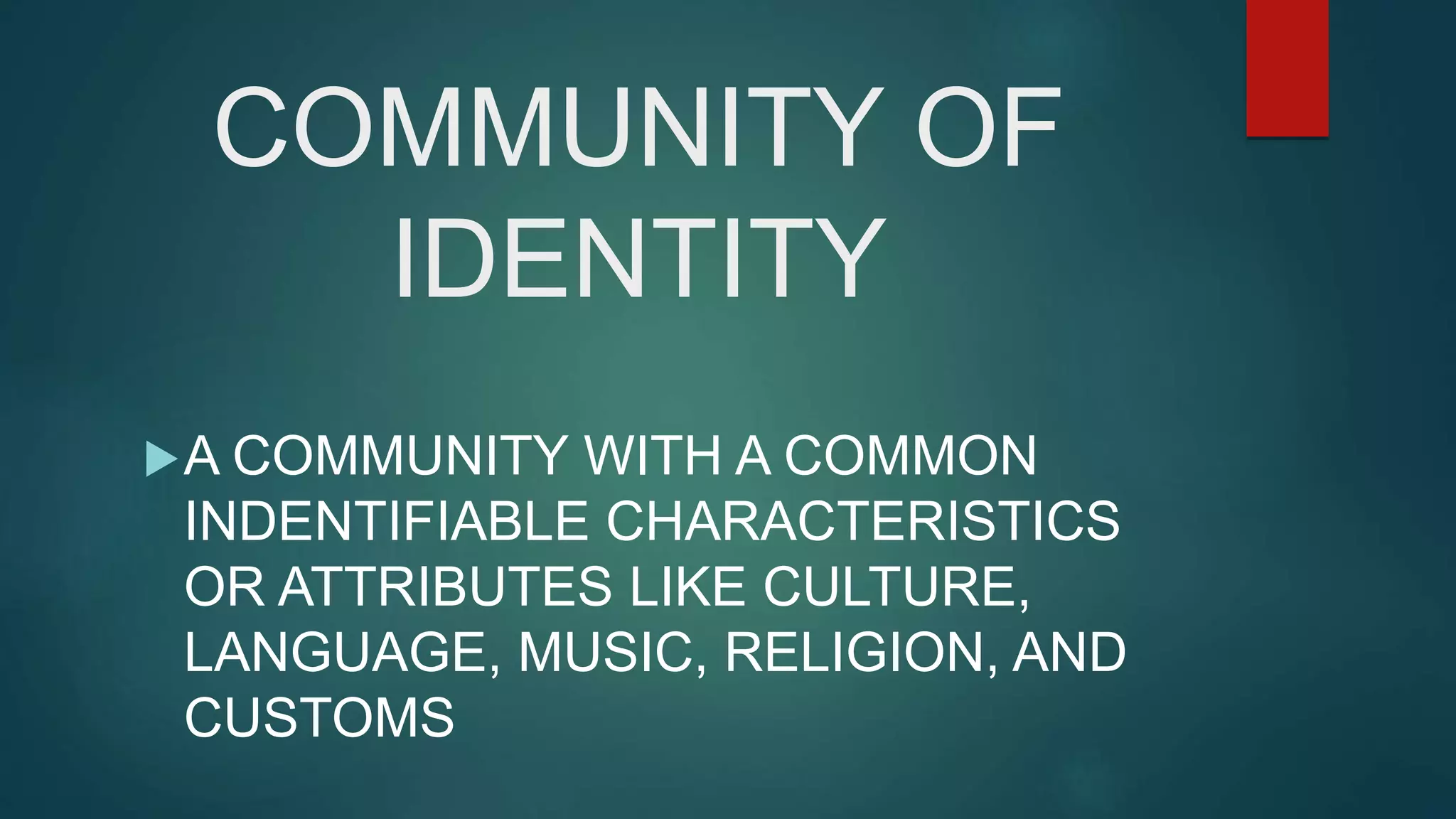 Classification and Types of Communities | PPTX