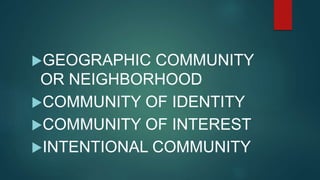 Classification and Types of Communities | PPTX