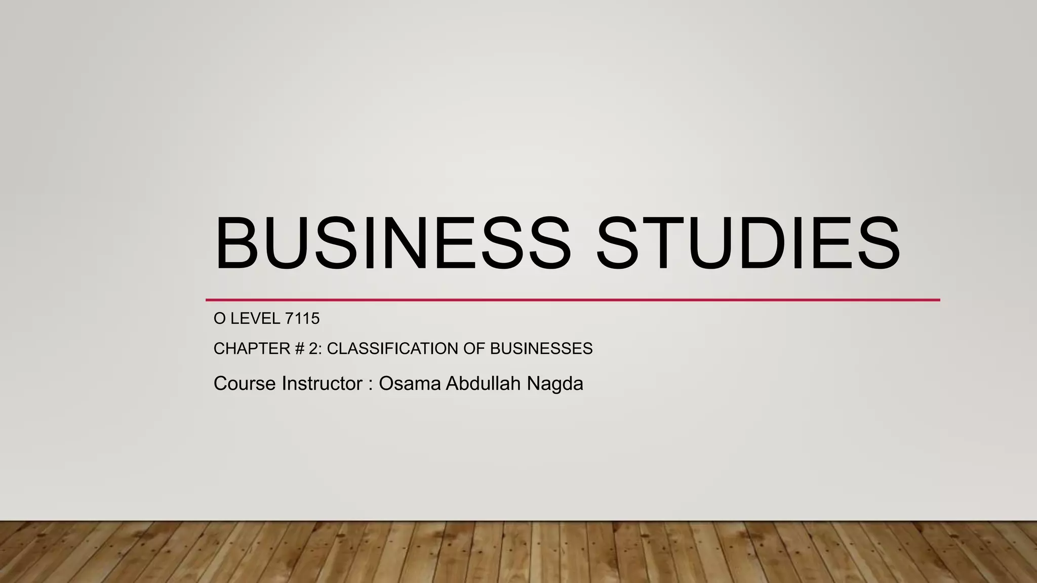 Classification of Businesses | PPTX