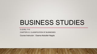 Classification of Businesses | PPTX