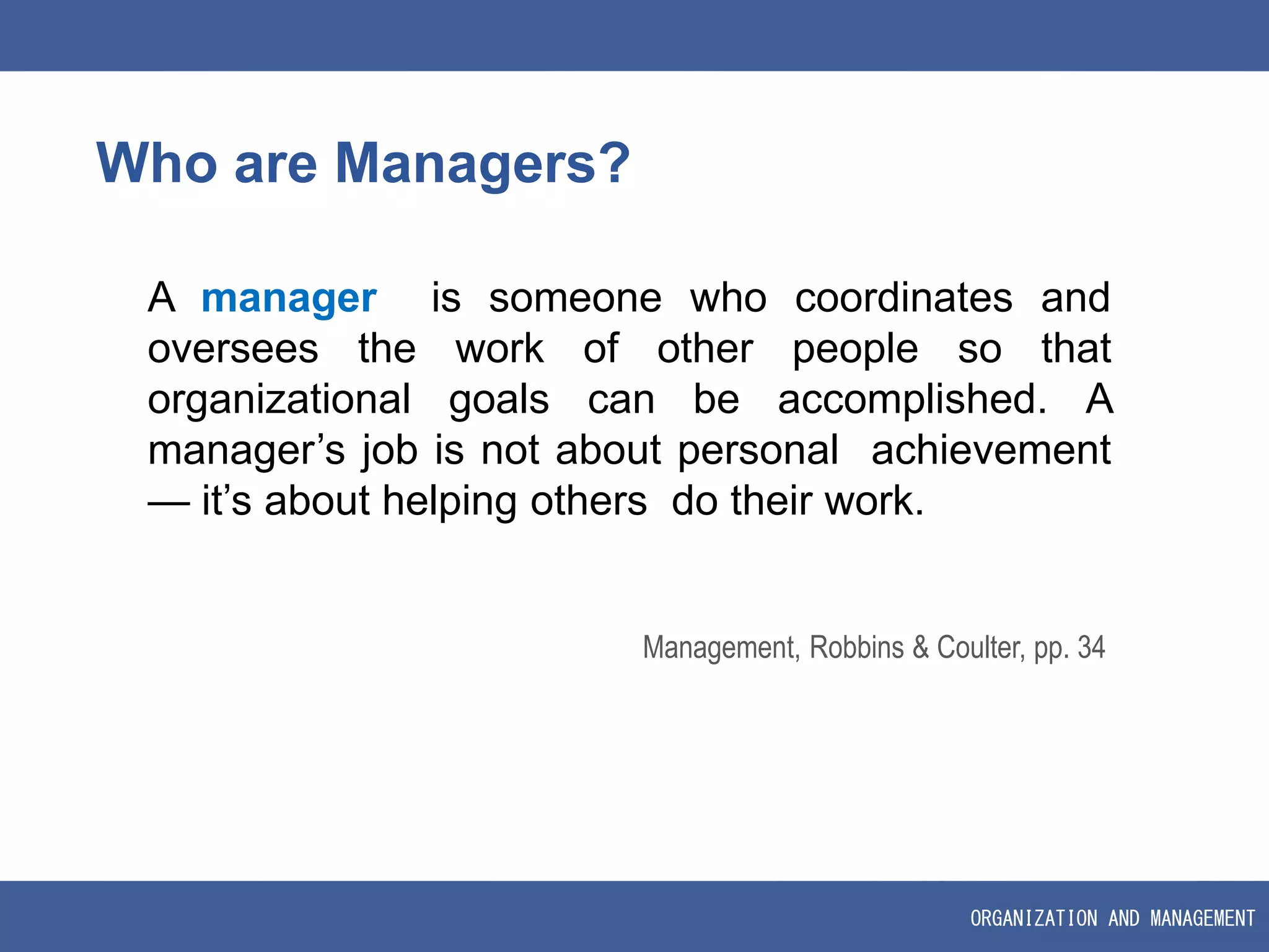 classification of managers | PPTX