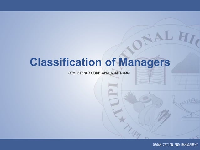 classification of managers | PPTX