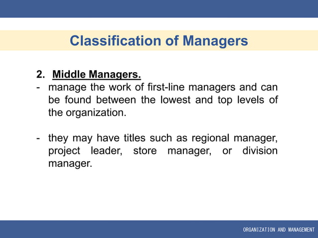 classification of managers | PPTX