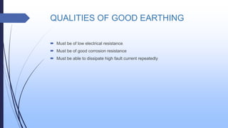 Earthing System in Building services | PPTX