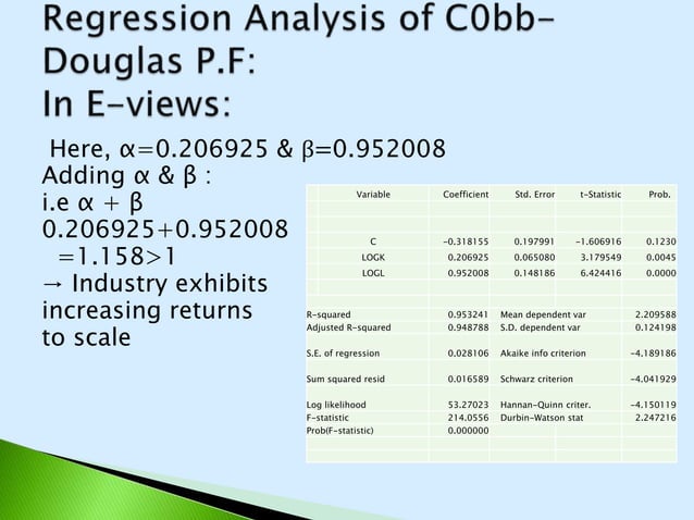 Cobb-douglas production function | PPT