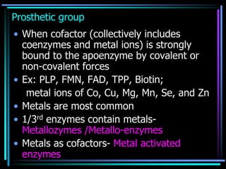 2 coenzymes and specificity | PPTX