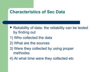 2 Collection Of Secondary Data Ppt