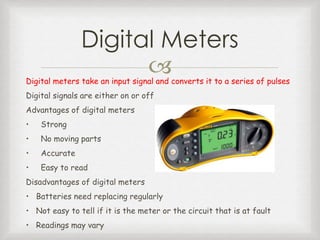 Outcome 2.3 identify appropriate electrical instruments for the ...
