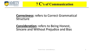 Communication Process and 7 C's of Communication and Concept of ...