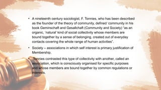 SOCIOLOGY CUMMUNITY BALLB 1 SEMESTER NOTES | PPTX