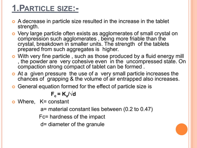 Compaction and compression, Forces involved in compression & Factors ...