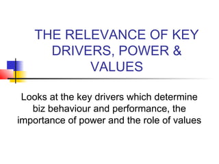 2 Competitive constraints & Drivers, Power and Values | PPT