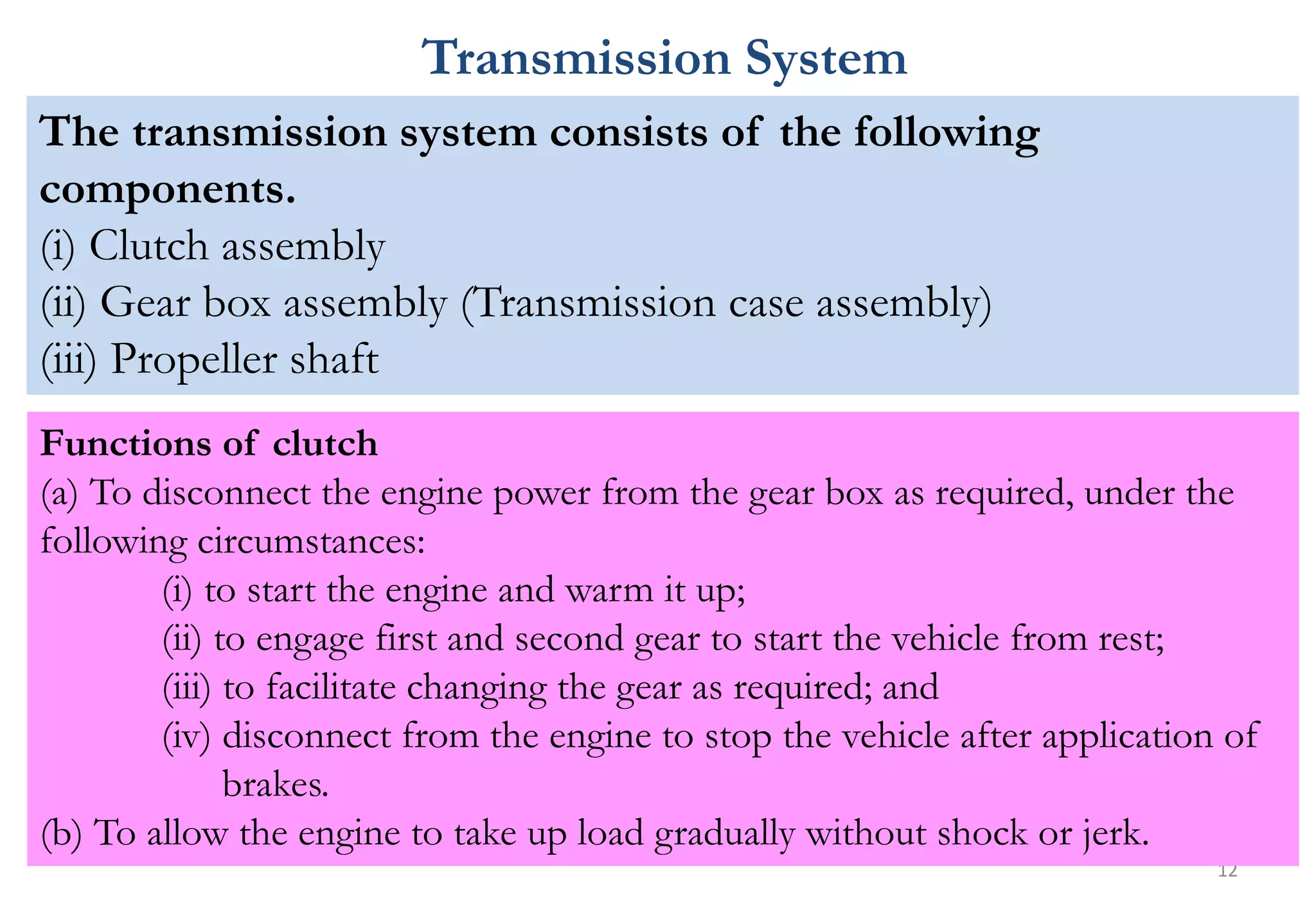 Components of Conventional Vehicle | PPTX