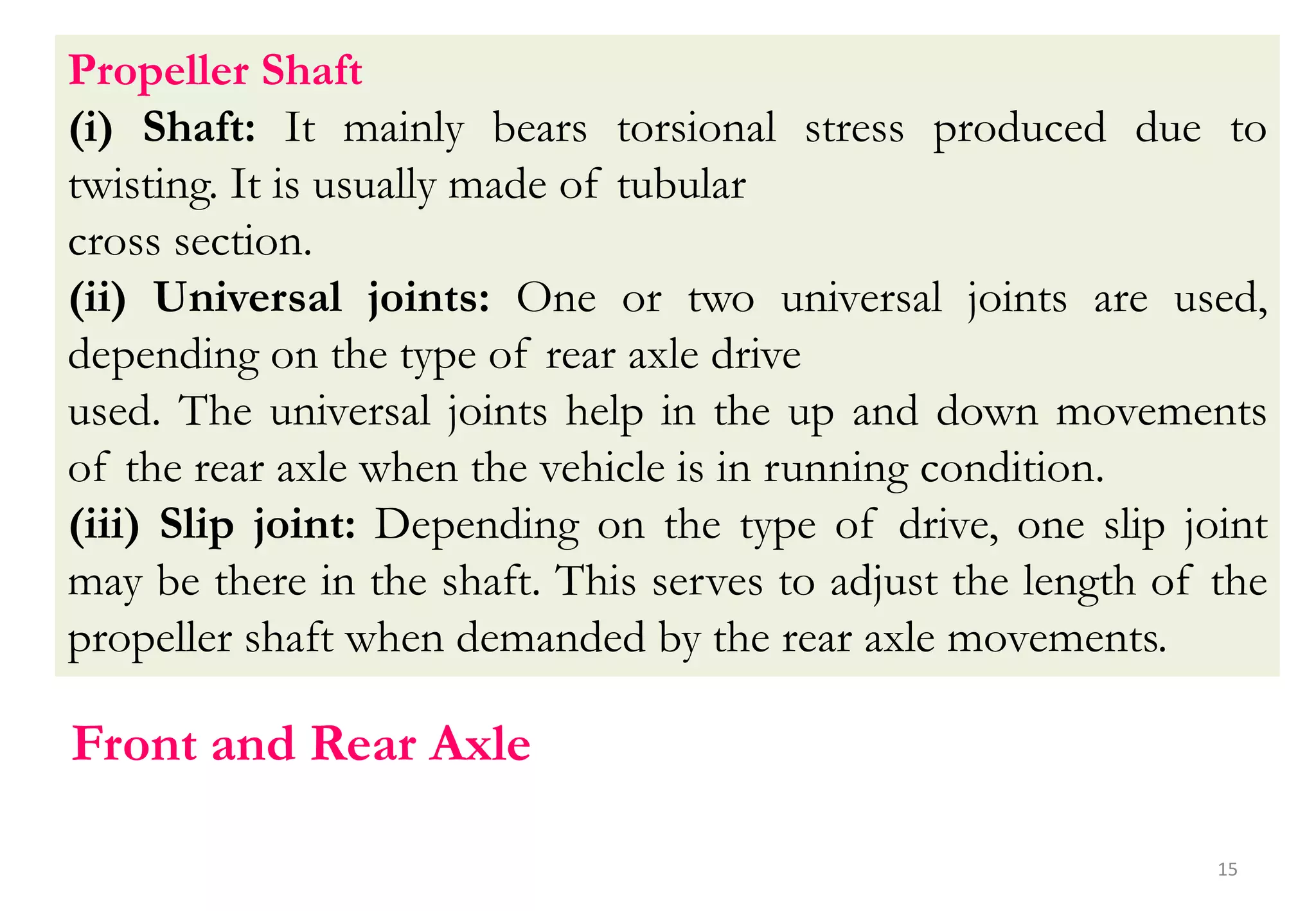 Components of Conventional Vehicle | PPTX