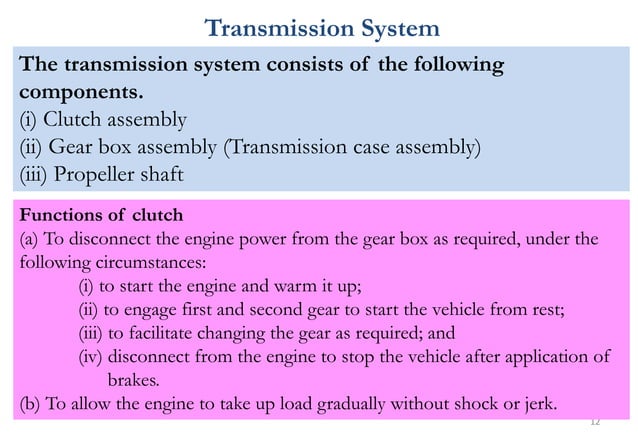 Components of Conventional Vehicle | PPTX | Auto Parts | Automotive