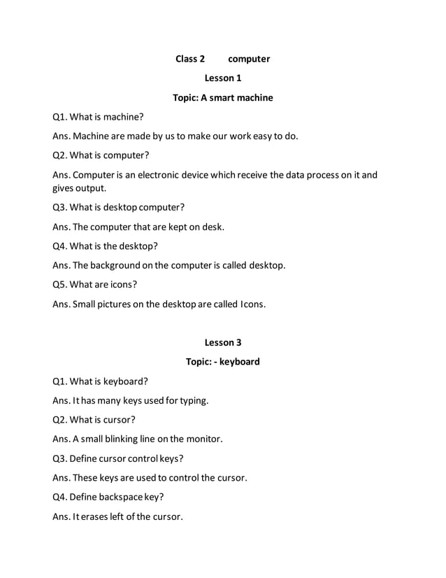 Grade 2 oxford computer | DOCX | Computing | Technology & Computing