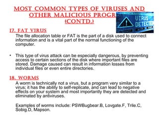 Computer viruses, types and preventions | PPT