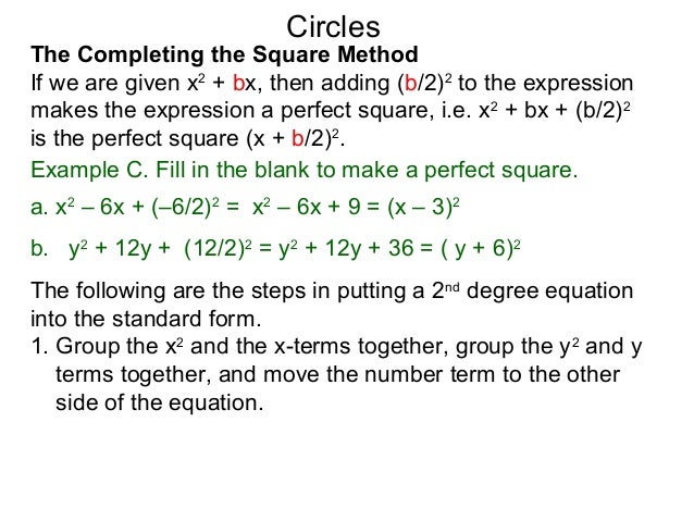 32 Conic Sections Circles And Completing The Square 32-conic-sections-circles-and-completing-the-square
