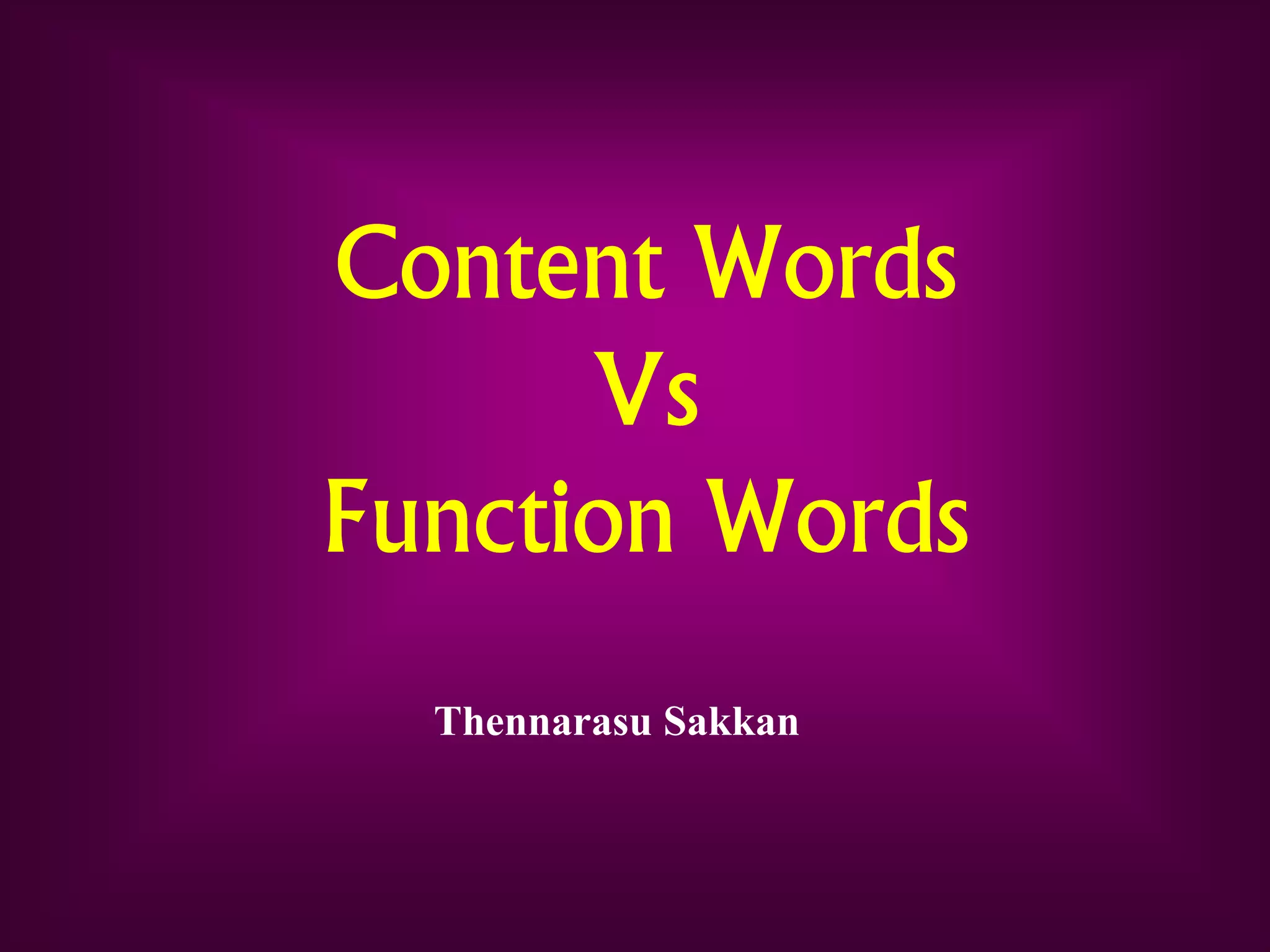 2 content words vs functional words | PDF