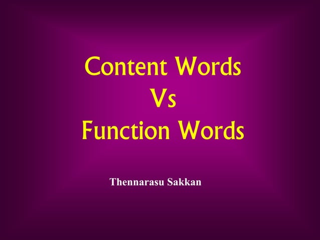 2 content words vs functional words | PDF | Food & Drink