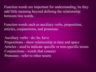 2 content words vs functional words | PDF