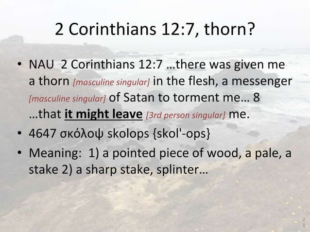 2 Corinthians 12;1-11, Raptured, caught up, harpazo; Paradise, Sheol ...