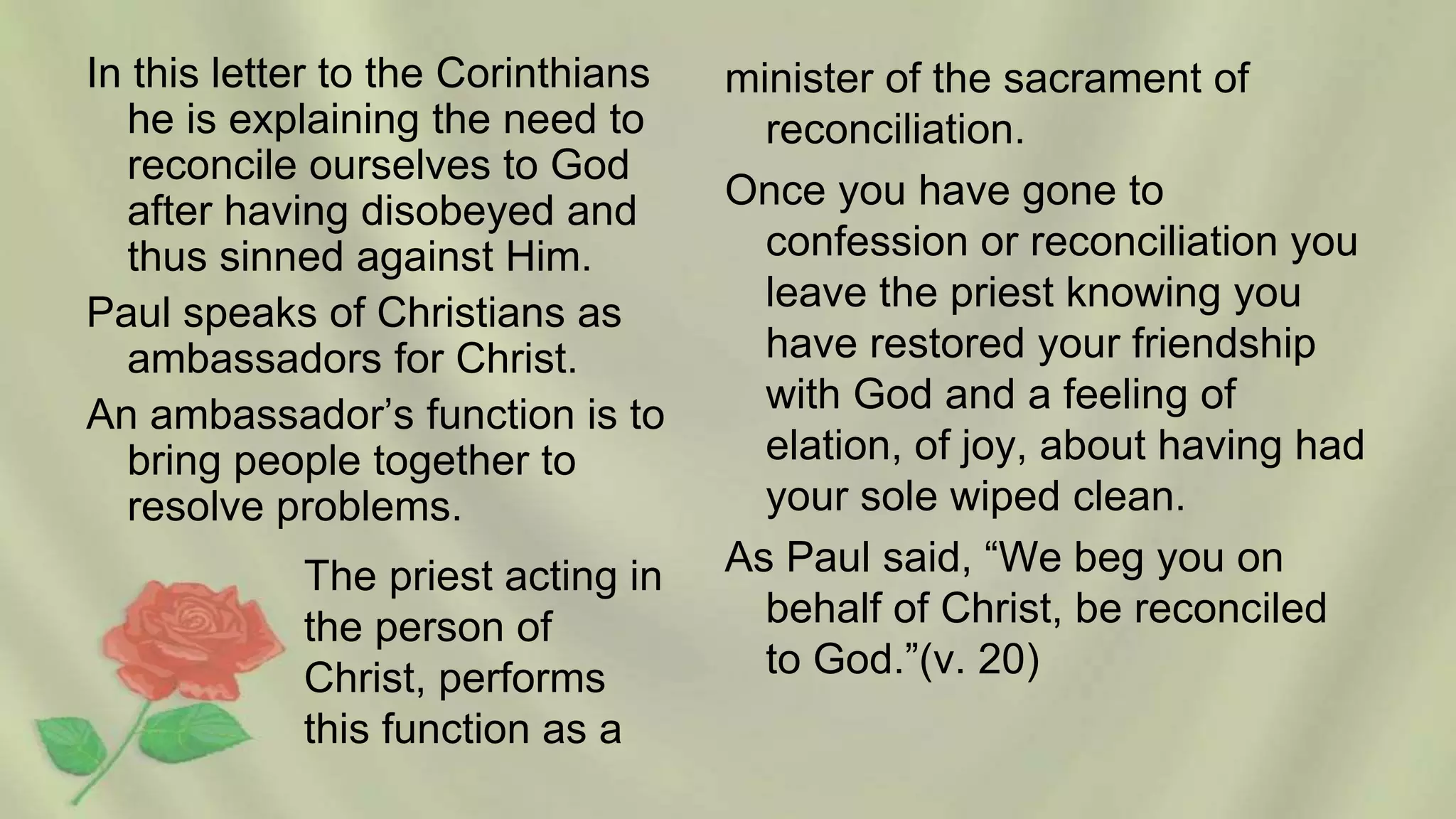 4th Sunday of Lent - Second Reading - 2 Corinthians 5:17–21 | PPSX