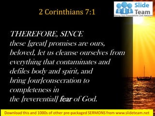 2 corinthians 7 1 perfecting holiness out of reverence power point ...