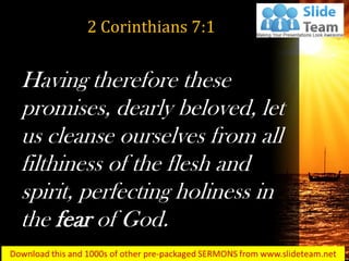 2 corinthians 7 1 perfecting holiness out of reverence power point ...