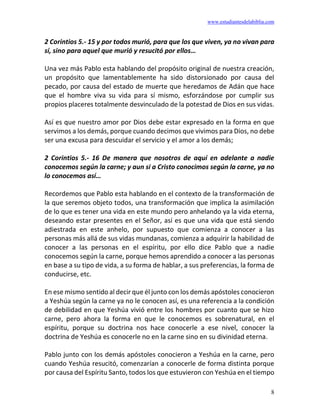 2 Corintios 5 (2ª. Parte) El propósito del ministerio de la ...