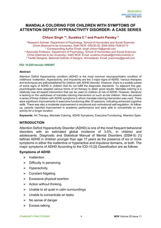 MANDALA COLORING FOR CHILDREN WITH SYMPTOMS OF ATTENTION DEFICIT ...