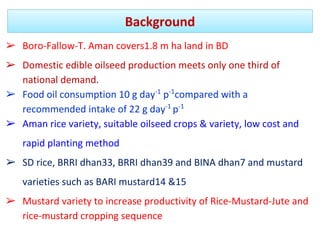 Oilseed crops in rice-based farming systems in southern Bangladesh | PPT