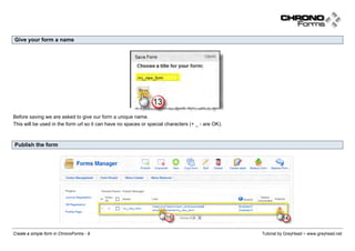 2 create a simple form in chrono forms | PDF