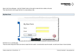 2 create a simple form in chrono forms | PDF