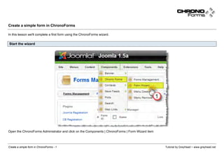 2 create a simple form in chrono forms | PDF