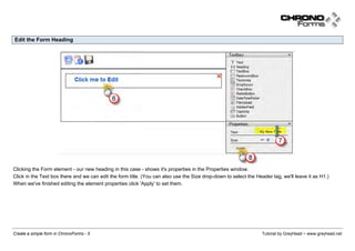 2 create a simple form in chrono forms | PDF