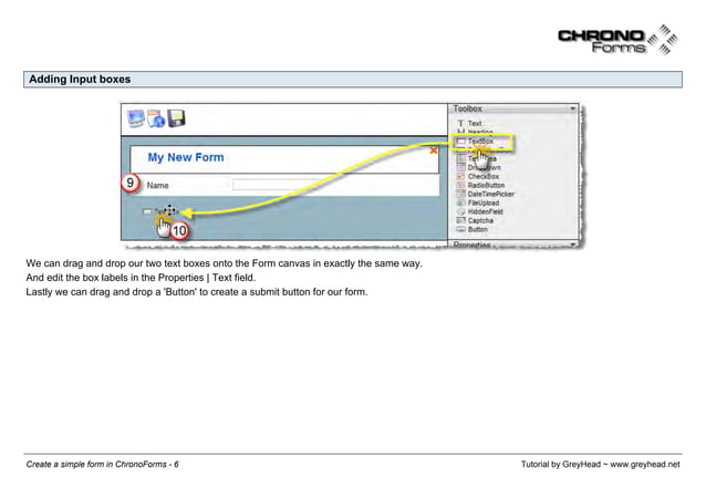 2 create a simple form in chrono forms | PPT