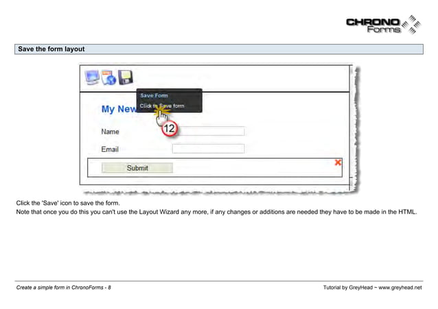 2 create a simple form in chrono forms | PPT